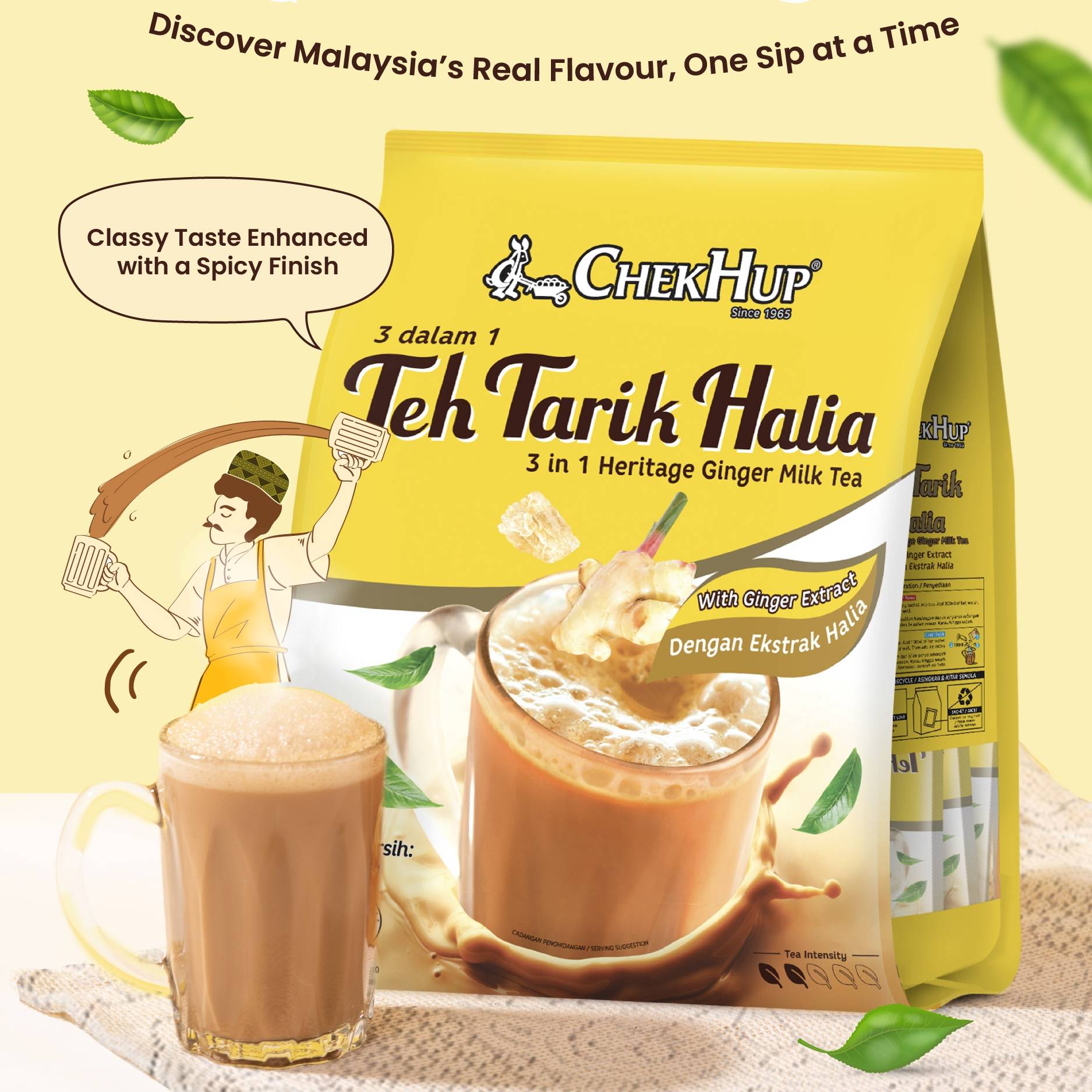 Chek Hup Heritage Ginger Milk Tea (35G x 12 Sachets)